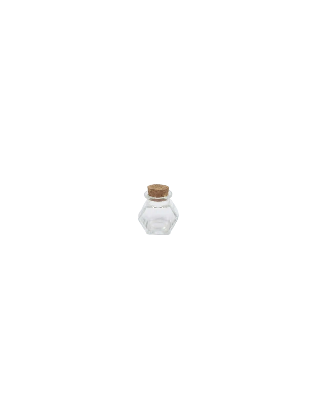 MV026 Botella vacia, transparente hexagonal