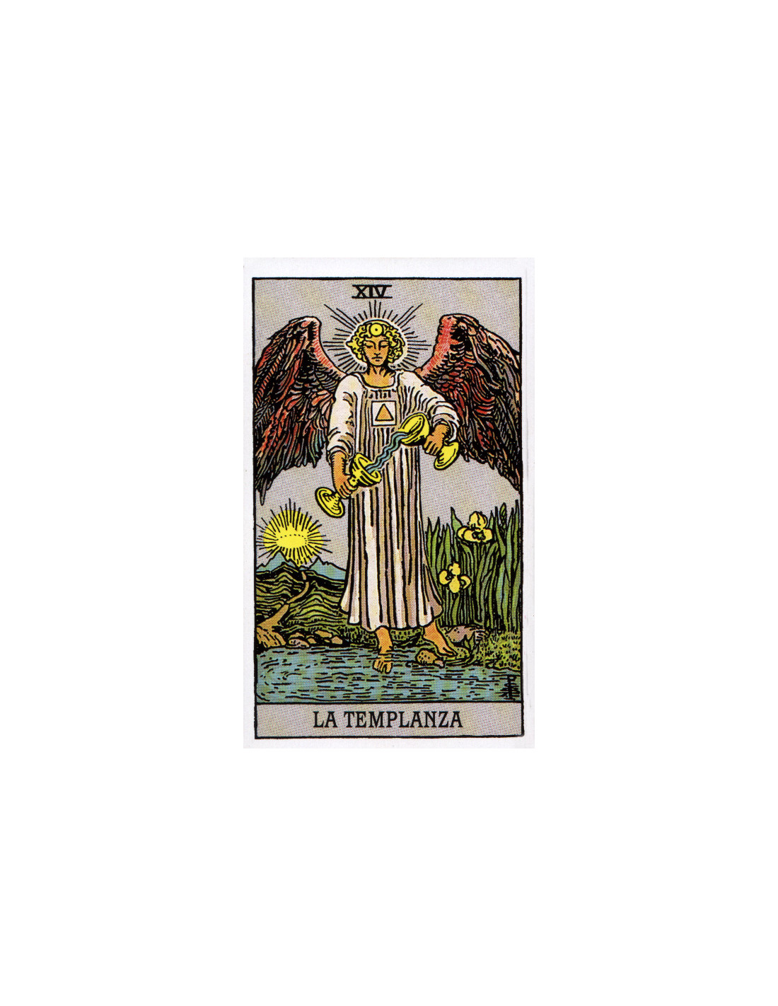 AC516 - Carta Tarot XIV "Temperance", templanza, dorada